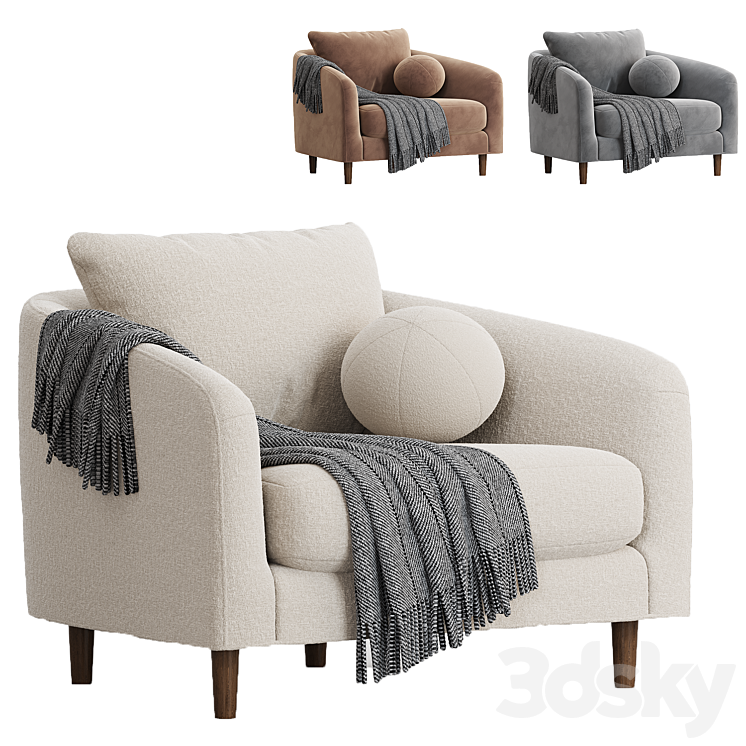 Remmy Upholstered Armchair - Arm chair - 3D model