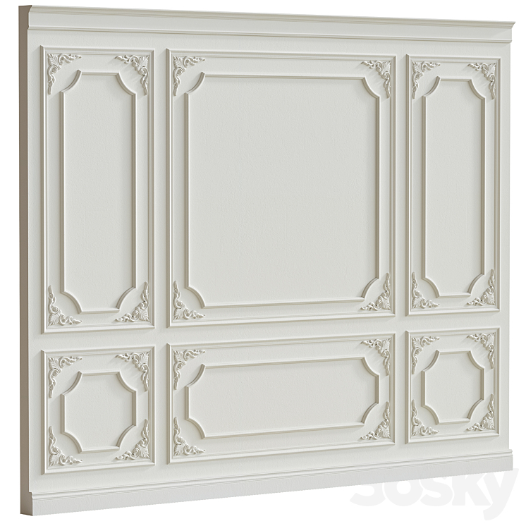 Decorative plaster with molding #010 - Decorative plaster - 3D model