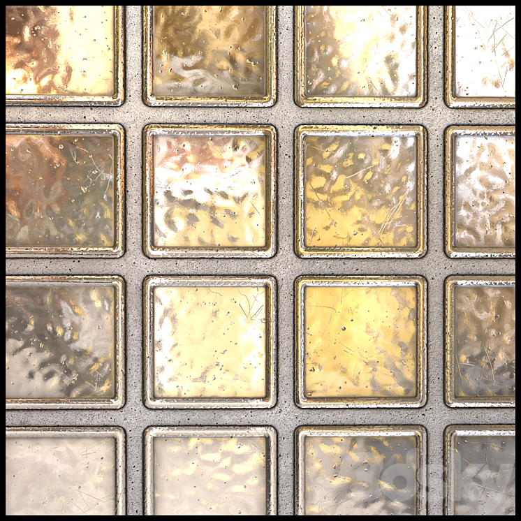 Glass Tile Texture brown 4k - Wall covering - 3D model
