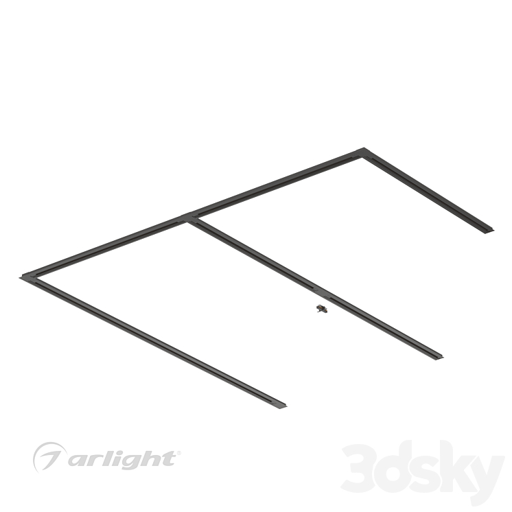 OM Track system LGD-2TR-F built-in - Technical lighting - 3D model
