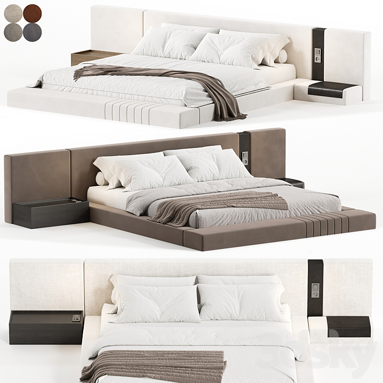 Double bed 13 - Bed - 3D model