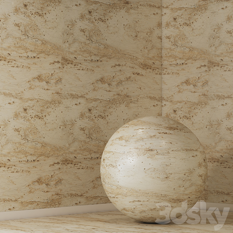 Travertine 04 - Seamless 4K Texture - Stone - 3D model