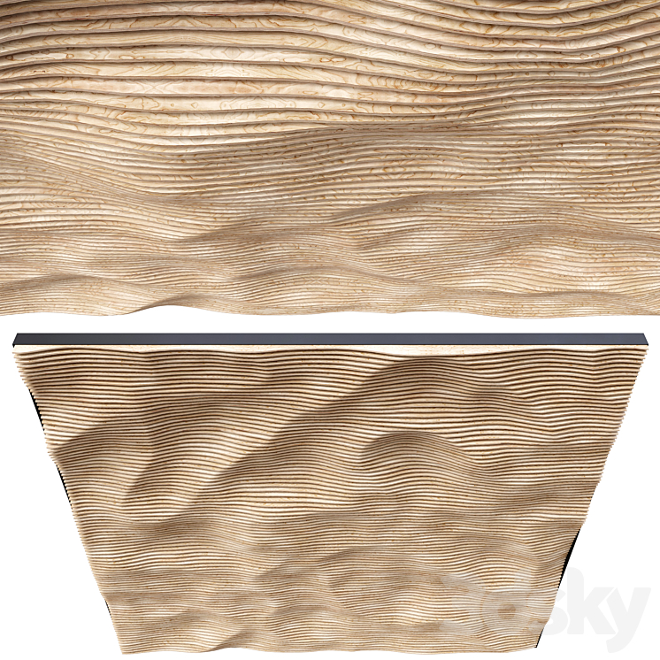 Wavy ceiling made of plywood sheets 2 - Miscellaneous - 3D model