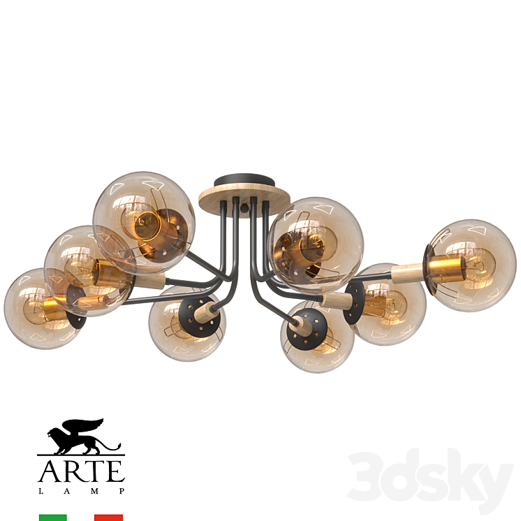 ARTE Lamp OM A2716PL-8BK - Pendant light - 3D model