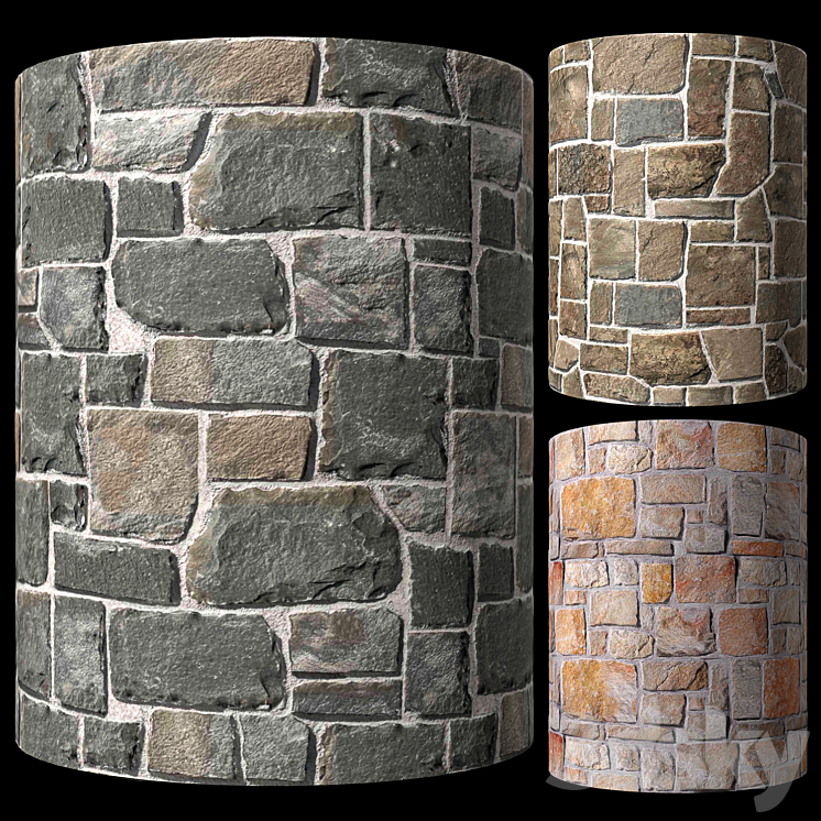 Rubble wall stone masonry - Stone - 3D model