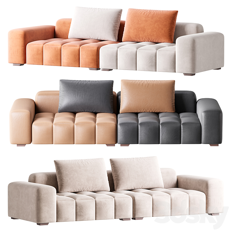 Modernism Square Standard Sofa - Sofa - 3D model