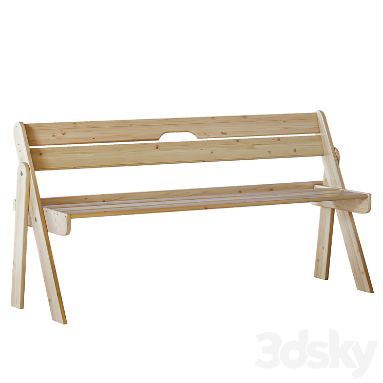 Folding Bench - Urban Environment - 3d Model