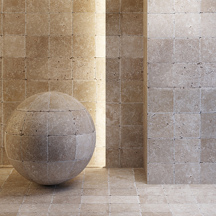 Beige tile - Floor coverings - 3D model