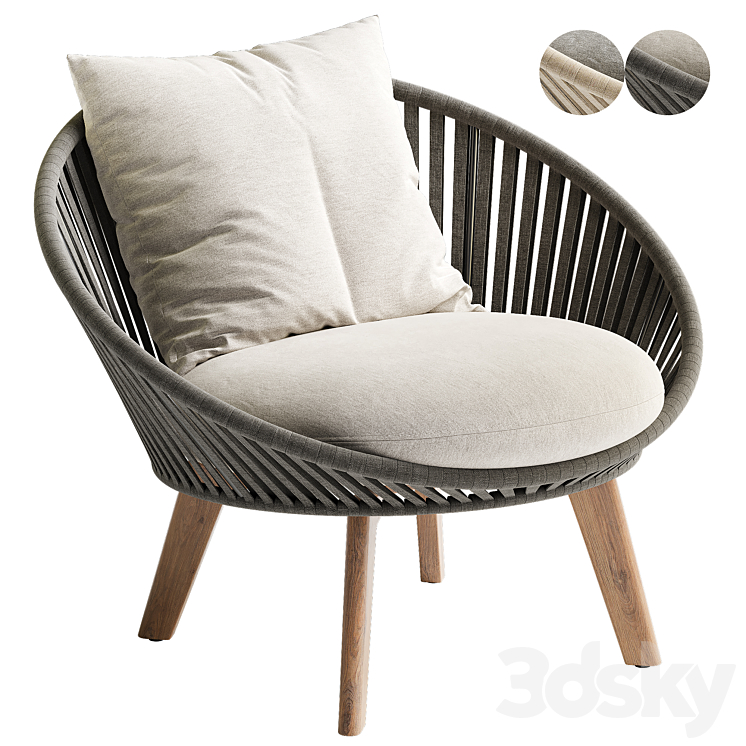 Bloom E Club Armchair by Parla - Arm chair - 3D model