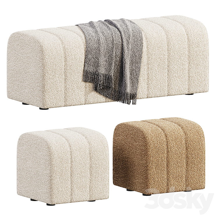 Norr11 Studio Pouf And Bench Ottoman - Other soft seating - 3D model