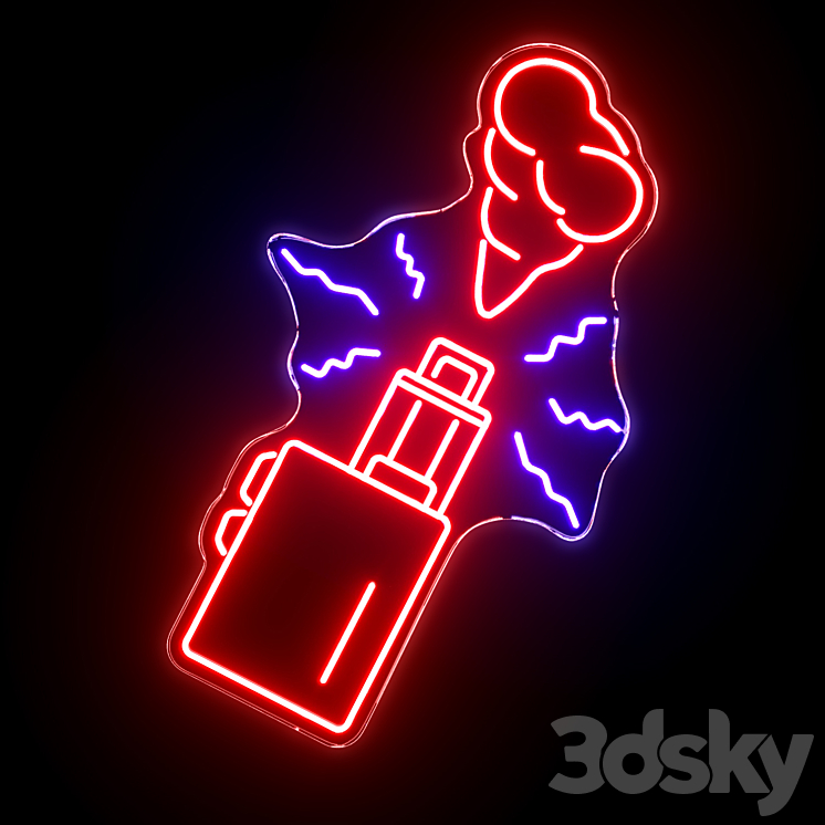 Vape Neon Sign - Neon - 3D model