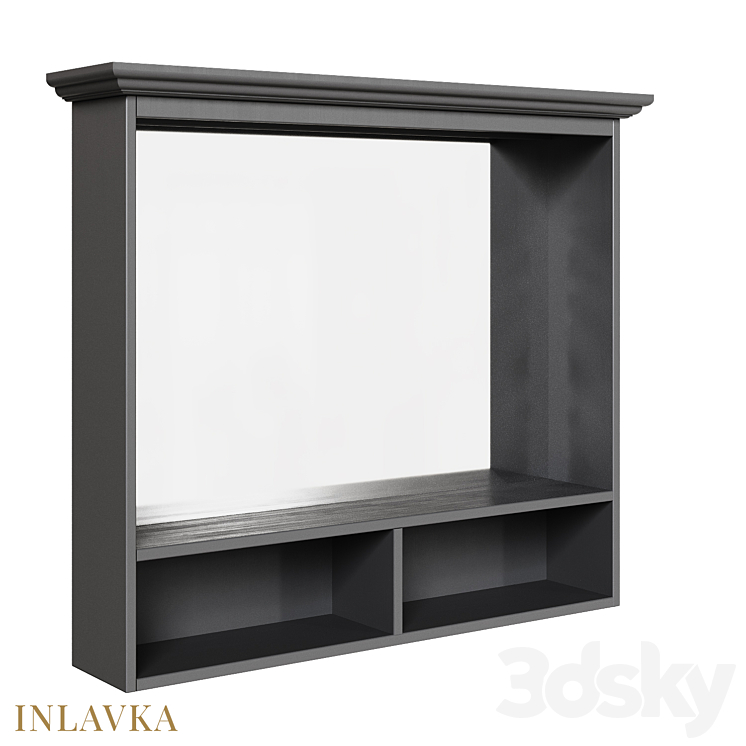 OM Frame for wall mirror with shelves in classic style - Hallway - 3D model