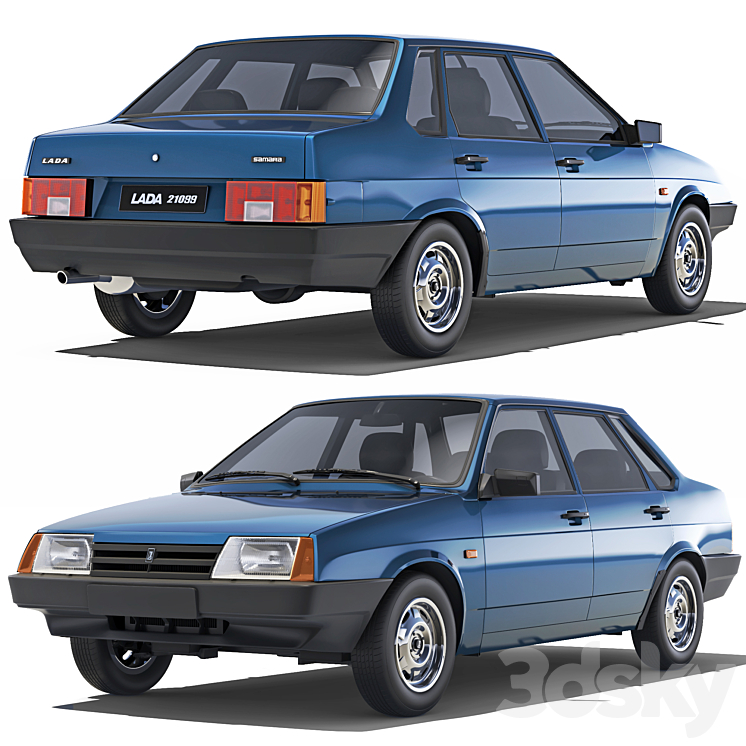 VAZ Lada 21099 Samara 1991 - Transport - 3D model