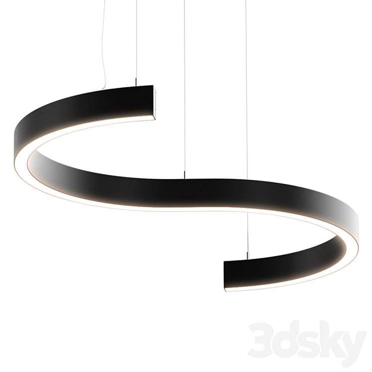 LED pendant lamp S-shaped SYMBOL-S - Pendant light - 3D model