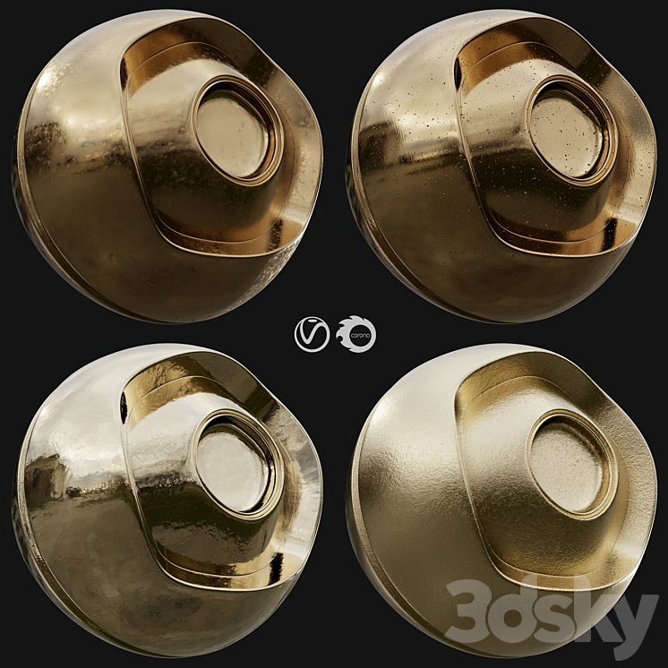 Gold PBR Material 01 - Metal - 3D model