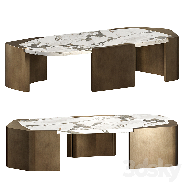 Large Edge Three Coffee Table - Table - 3D model