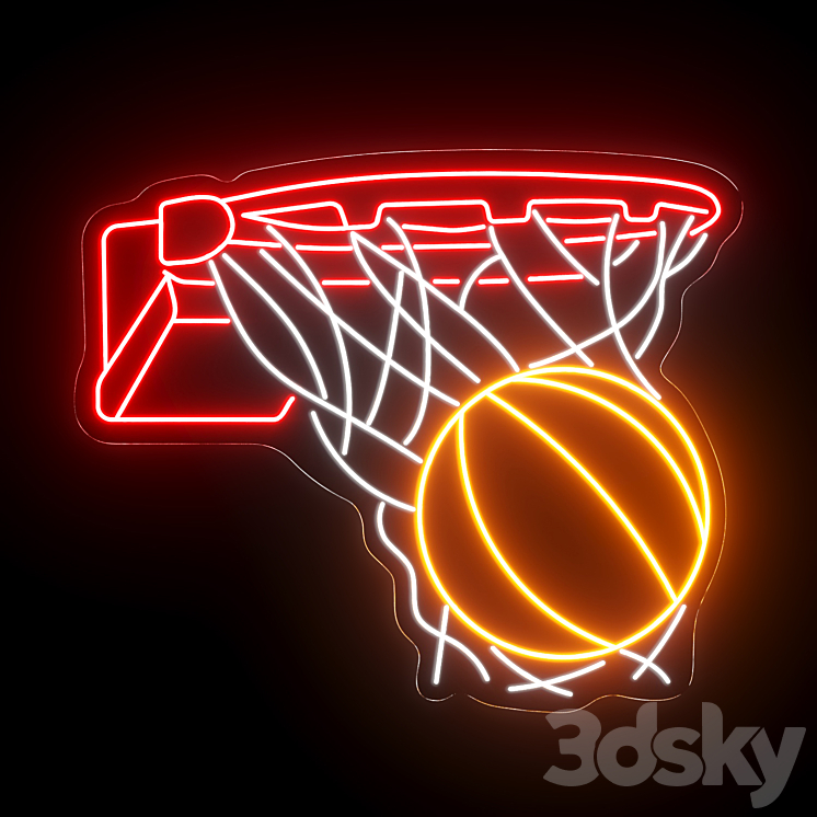 Basketball Neon Sign - Neon - 3D model