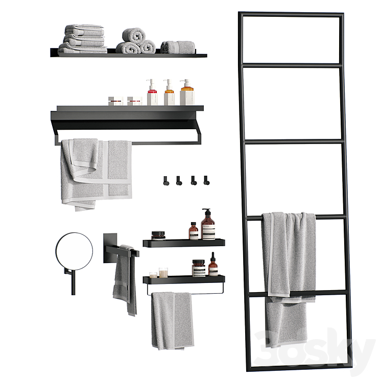 Bathroom Decor Set 4 Bathroom Accessories 3d Model