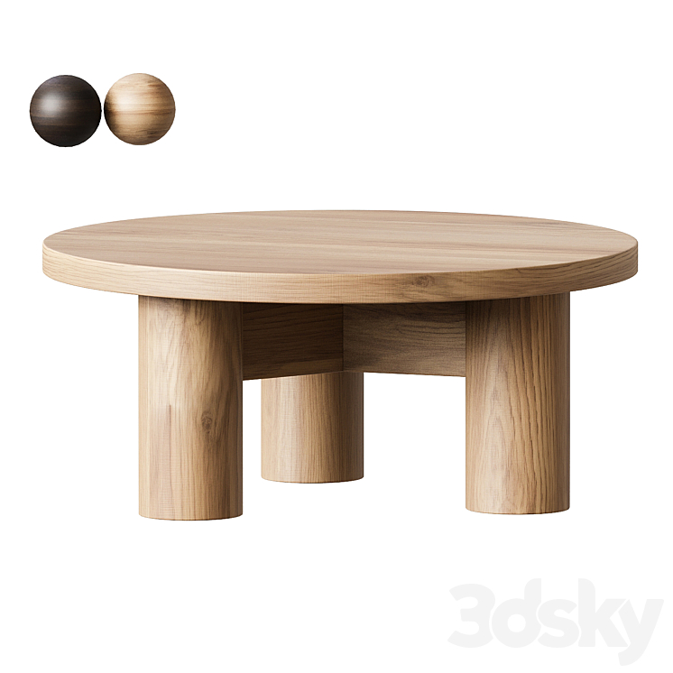 Roman Timber Coffee Table - Table - 3D model