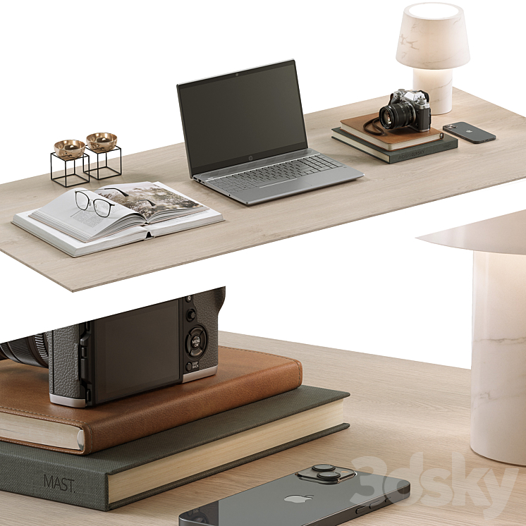 Desktop workplace decor - Decorative set - 3D model