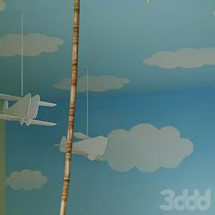 самолет в детскую на потолок - Другие предметы для детской - 3D модель