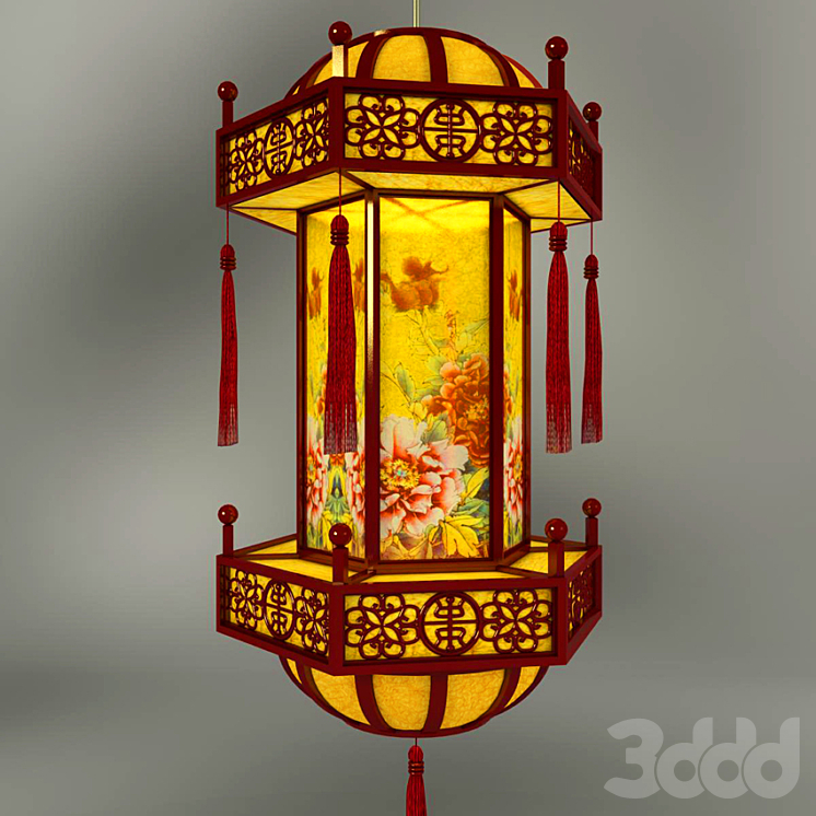 китайский светильник - Подвесной - 3D модель