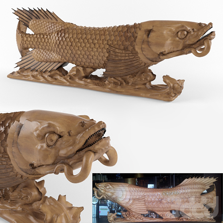 Рыба, карп скульптура - Скульптуры - 3D модель