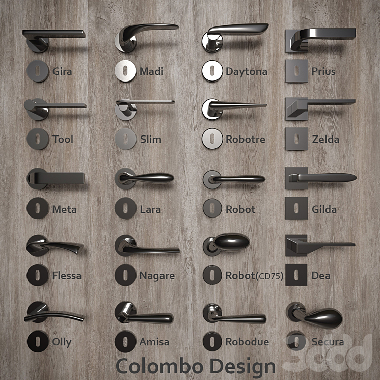 ручки Colombo Design - Двери - 3D модель