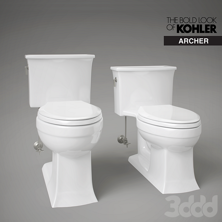 KOHLER Archer Toilets - Унитаз и Биде - 3D модель