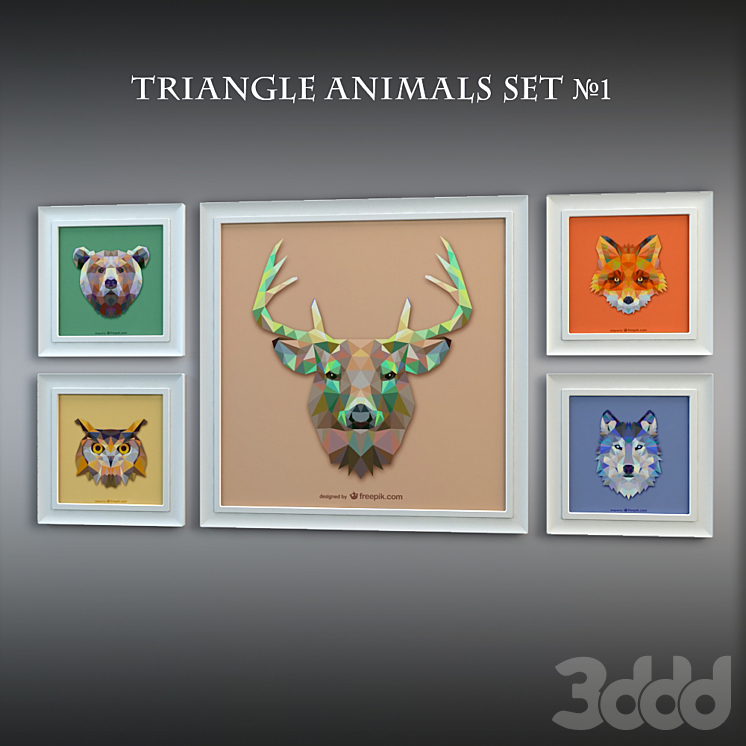 Triangle Animals Set №1 - Багеты - 3D модель