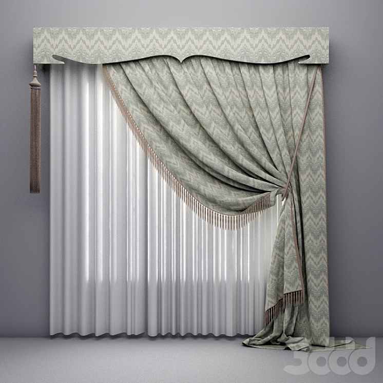 Classic Curtain - Шторы - 3D модель