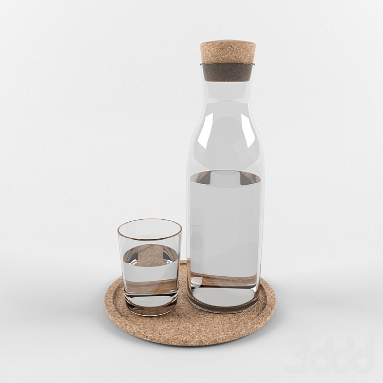 ИКЕА/365+ Графин с пробкой, ИКЕА/365+ Стакан - Мелочь для кухни - 3D модель