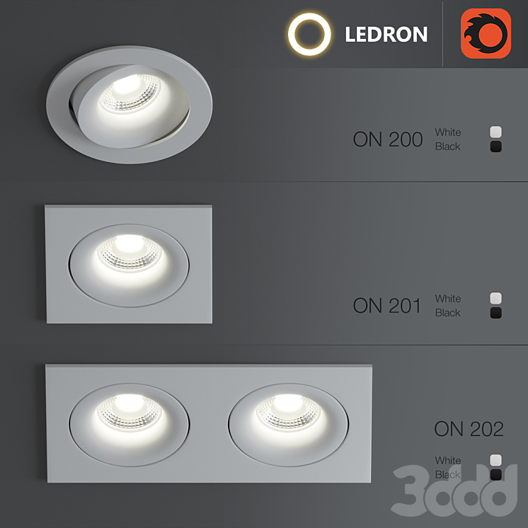 Ledron DE 200, DE 201, DE 202 - Встроенный - 3D модель