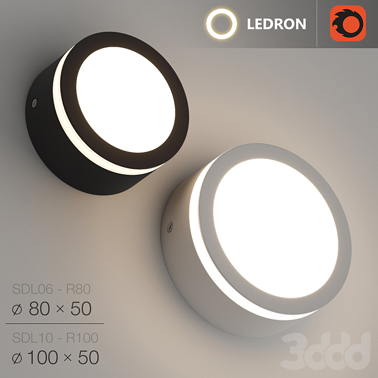 Ledron SDL06 R80 & SDL10 R100 - Встроенный - 3D модель