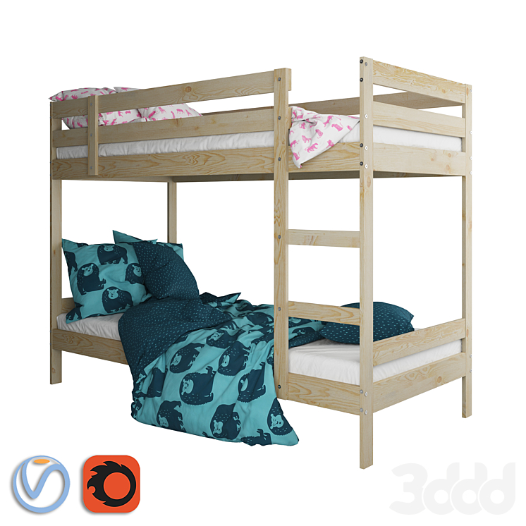 IKEA MYDAL Bed / Кровать ИКЕА МИДАЛ - Кровати - 3D модель
