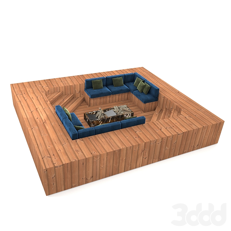 sofa for overflow swimming pool - Разное - 3D модель