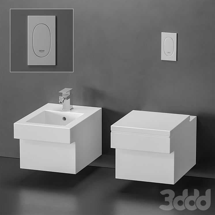 GROHE Cube Suspension - Унитаз и Биде - 3D модель