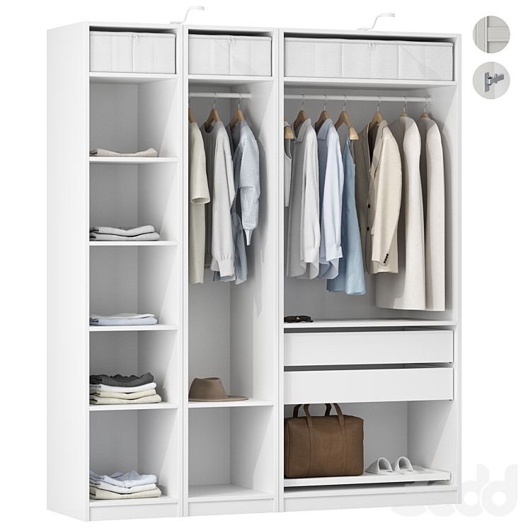 Гардероб IKEA Set 02 - Шкафы - 3D модель