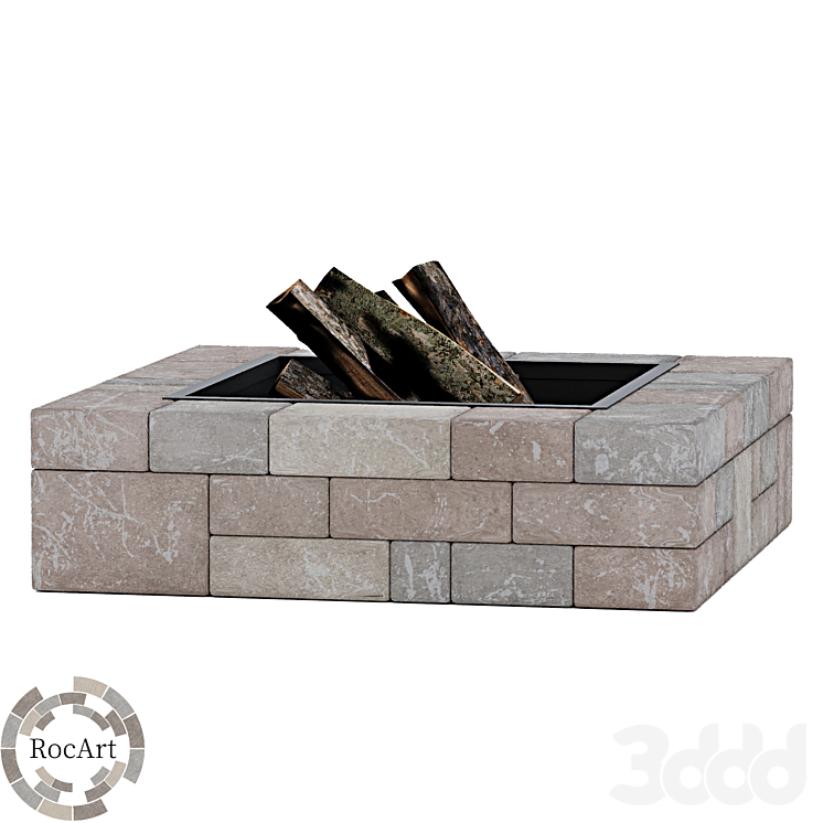 OM "RocArt" Костровая чаша (квадратная, Plaza) из искусственного камня ...