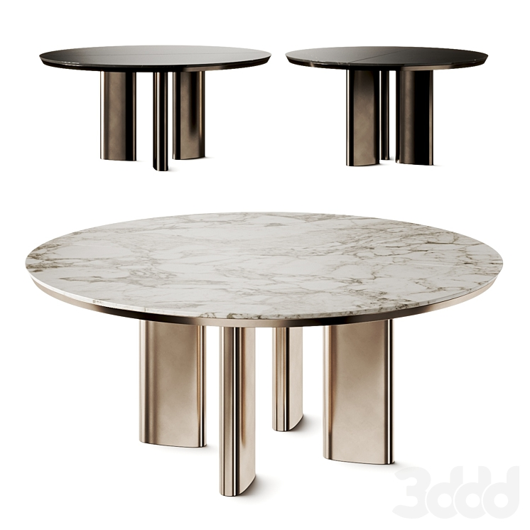 Poliform Adrien Round Marble Dining Table - Столы - 3D модель