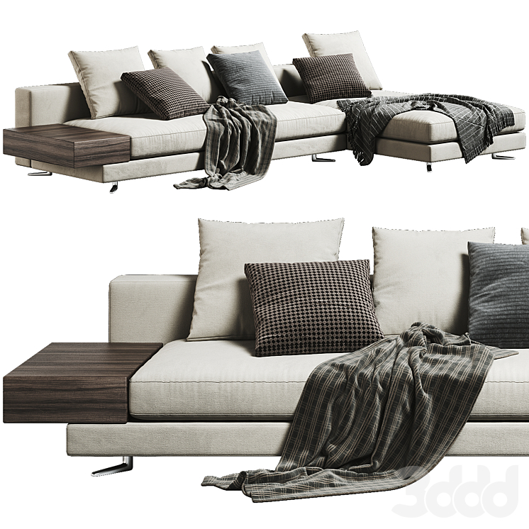 Minotti White Sofa Set - Диваны - 3D модель