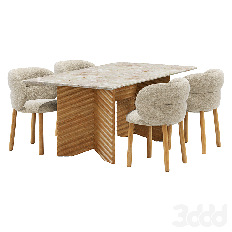Moroso dining set get lucky chair-rows table 180x95 - Стол + стул - 3D ...