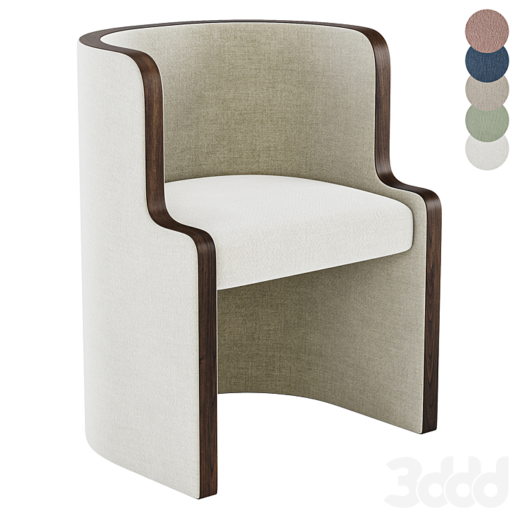 Chester Warm White Performance Linen Dining Chair - Стулья - 3D модель