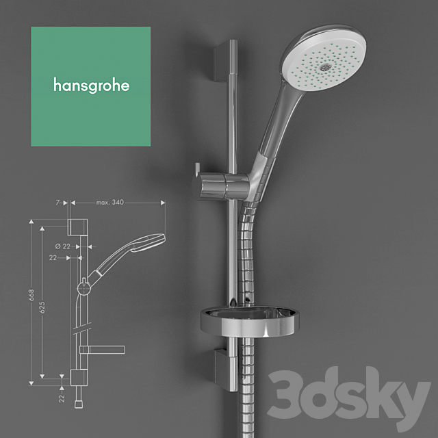 hansgrohe Shower set Croma 100 - No.2 3D Max - 3D Max Master