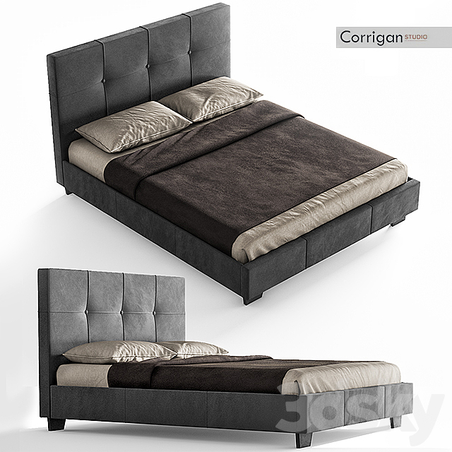Upholstered Platform Bed Corrigan Studio 3D Max - 3DMAXTER