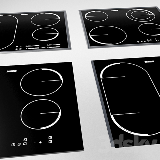 Set embedded induction cookers from Zanussi - Kitchen appliance - 3D Models