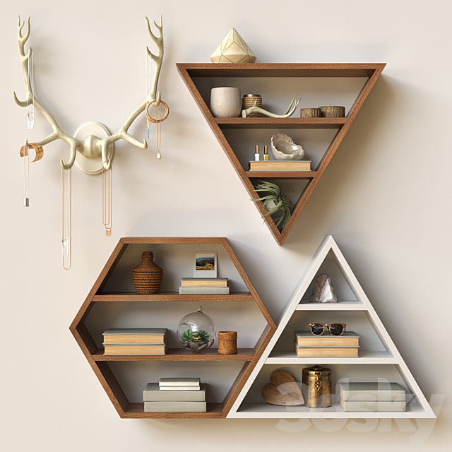 Triangular Shelves 3D Max - 3DMAXTER