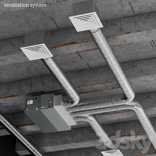 Ceiling ventilation system 3D Max - 3DMAXTER