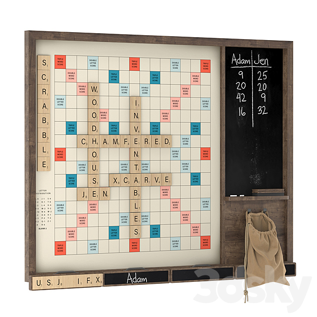 Giant wall scrabble 3D Max - 3DMAXTER