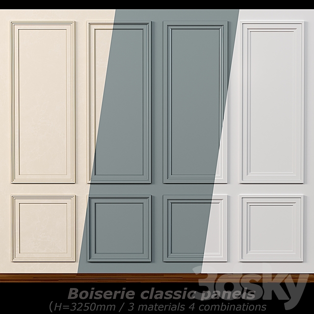 Wall molding 14. Boiserie classic panels 3D Max - 3DMAXTER